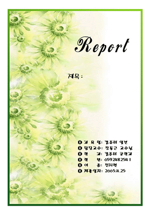 화려한 꽃무늬 레포트표지