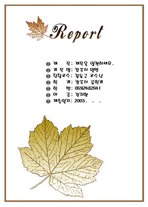 가을낙엽 단풍잎 레포트표지