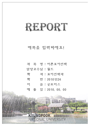 경북대학교 레포트표지