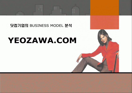 닷컴기업의 BUSINESS MODEL 분석 ( YEOZAWA.COM )