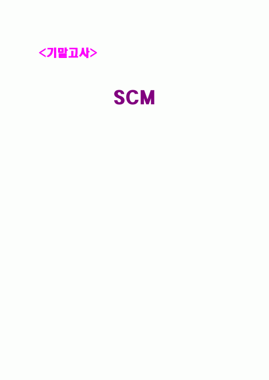SCM 분석 레포트