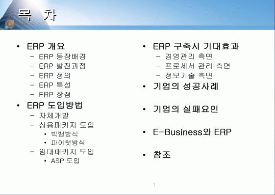 erp 구축 방법론과 ERP 와 E-business