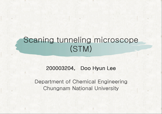Scaning tunneling microscopey
