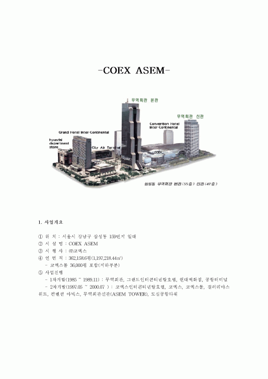 건축 코엑스 COEX ASEM 분석
