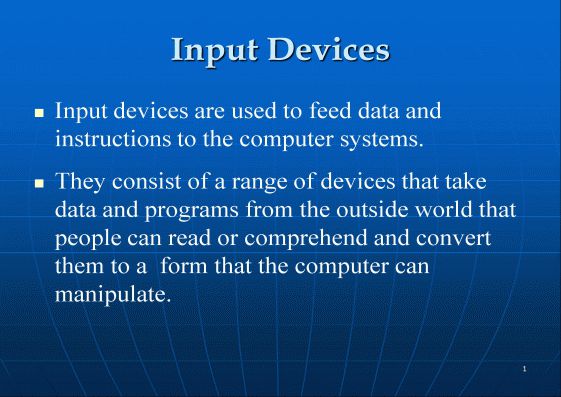 컴퓨터 시스템 - input & output devices