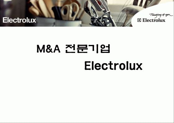M&A 전문기업 Electrolux 일렉트로룩스