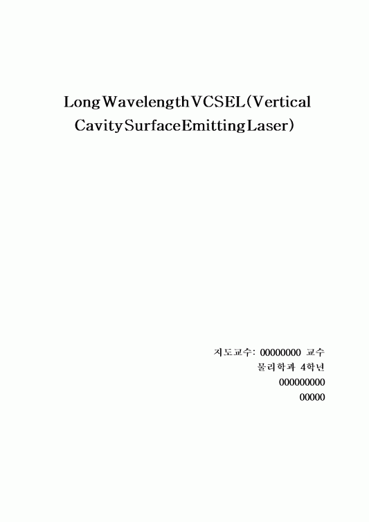Long Wavelength VCSEL