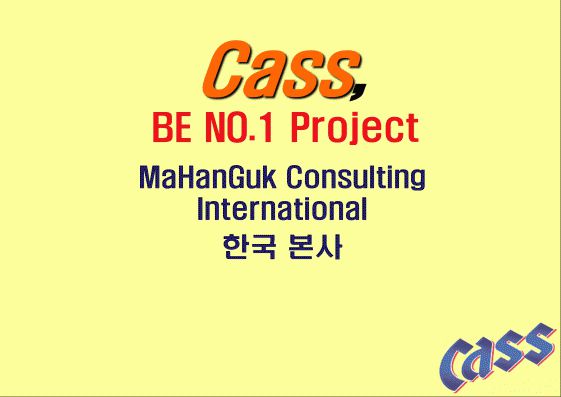 카스(CASS) 마케팅사례분석