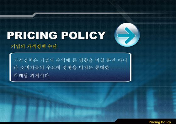 PRICING POLICY(가격정책)