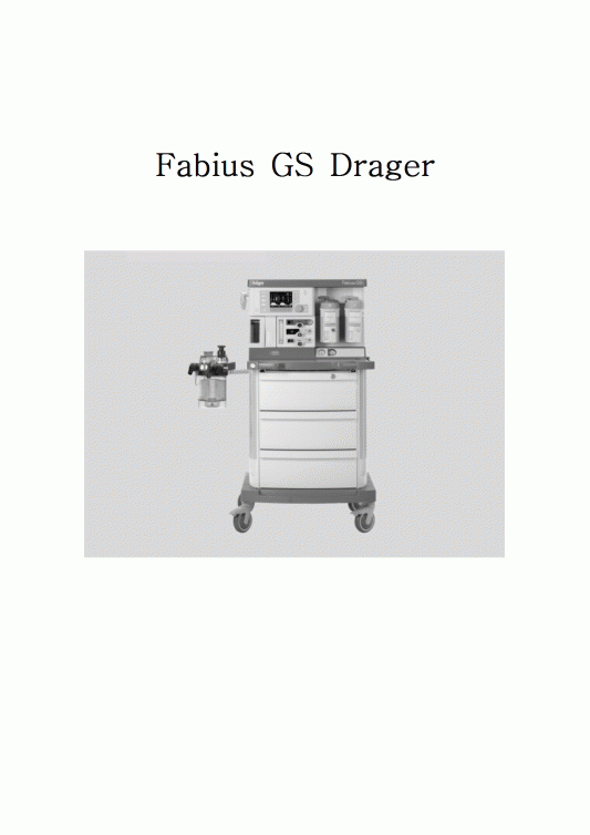 마취기 - fabius GS drager