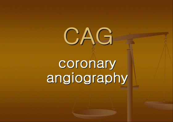 CAG(coronary angiography)