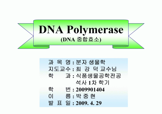 DNA Polymerase (DNA 중합효소)