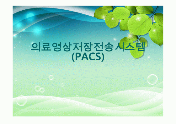 의료영상저장전송시스템(PACS)