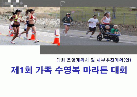 제1회 가족수영복 마라톤 대회(사업계획서, 제안서, 대회운영계획서)