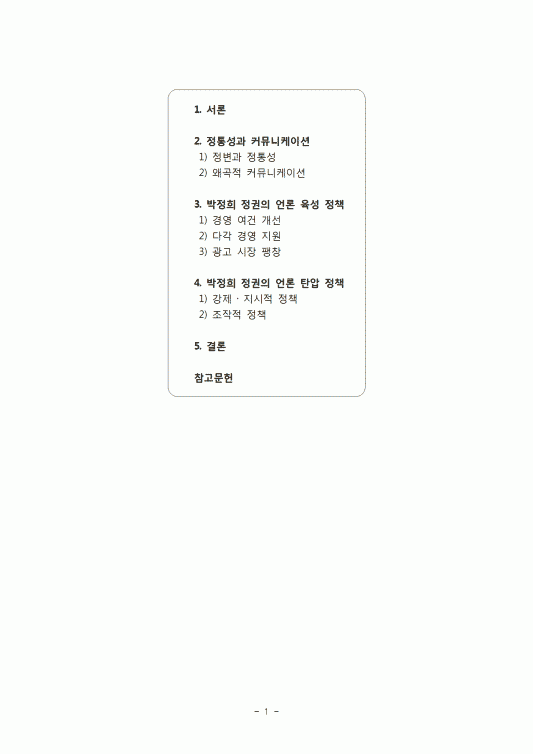 [언론탄압] 박정희 정권의 언론 육성정책과 탄압 정책 분석 및 나의 견해