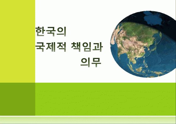 한국의 국제적 책임과  의무