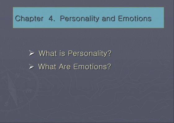 성격과 감정(Personality and Emotions)