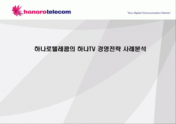하나로텔레콤의 하나TV 마케팅, 성공사례, 마케팅전략, 성공전략, 경영전략분석, 경영전략 사례분