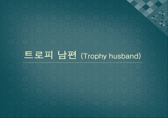 트로피 남편 (Trophy husband)에 대한 이해와 증가원인 및 전망