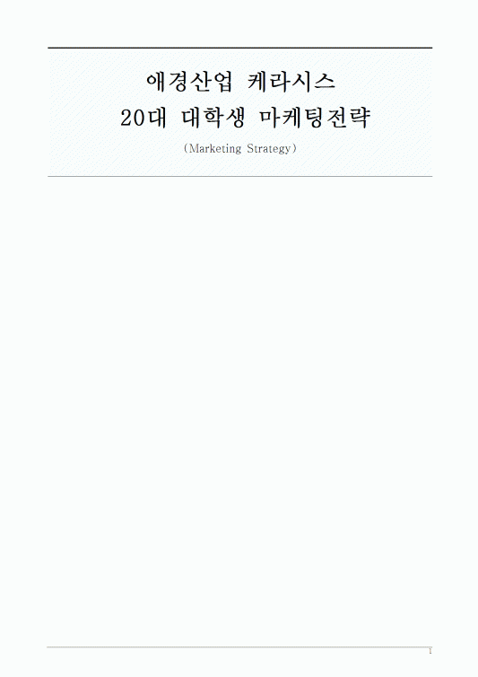 애경그룹 기업분석 마케팅 경영혁신사레