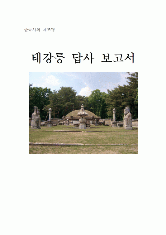 답사 보고서) 태강릉