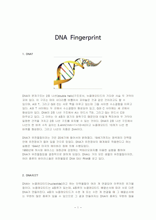 DNA Fingerprint[DNA 지문]