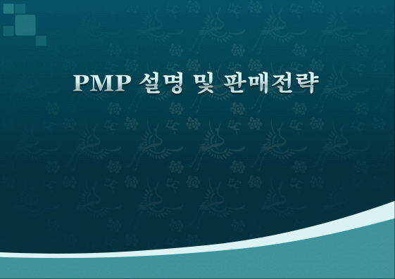 pmp 설명 및 판매전략