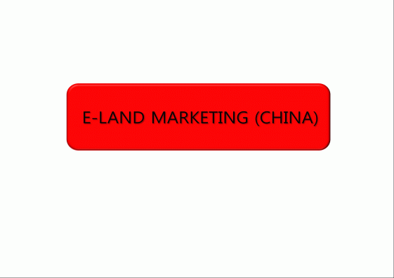 이랜드 중국시장 마케팅 E-LAND MARKETING (CHINA)