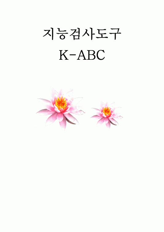 지능검사도구 K-ABC