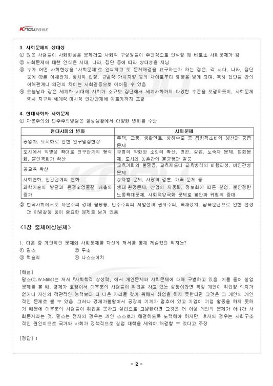 2013년 1학기 한국사회문제 기말시험 핵심체크