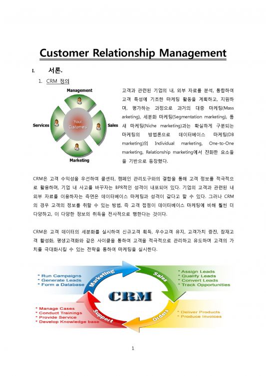 고객관계관리,CRM사례,CRM성공사례,CRM마케팅전략 (Customer Relationship Management) 1. CRM 정의, 2. CRM 대두된 배경, 3. 기존 CRM
