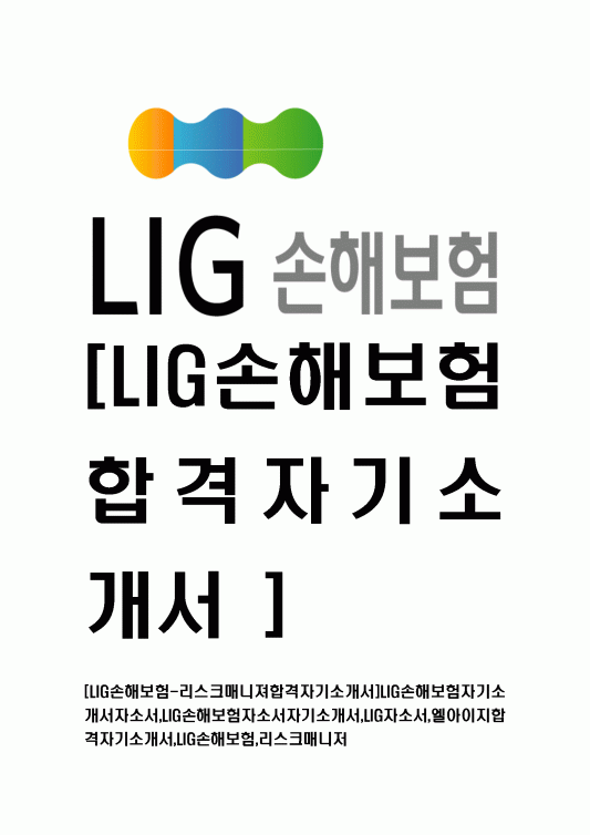 [LIG손해보험-리스크매니져합격자기소개서]LIG손해보험자기소개서자소서,LIG손해보험자소서자기소개서,LIG자소서,엘아이지합격자기소개서,LIG손해보험,리스크매니저