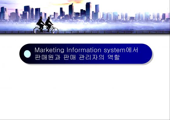 마케팅 정보 시스템 (Marketing Information system)에서 판매원과 판매 관리자의 역할.PPT자료