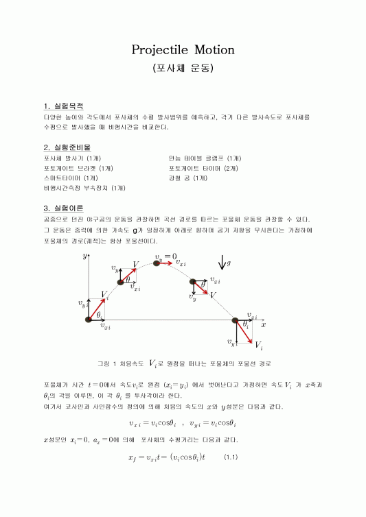 projectile motion (포사체 운동)