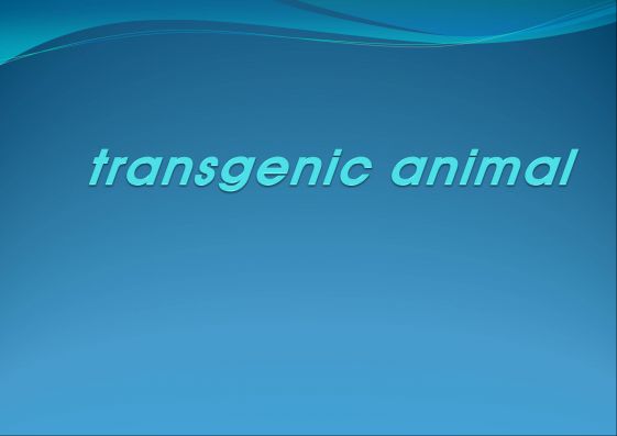 [발생공학] 형질전환 동물 transgenic animal.PPT자료