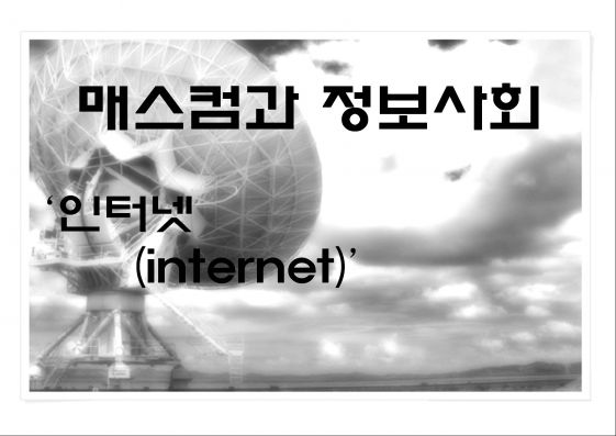 매스컴과 정보사회‘인터넷 (internet)’