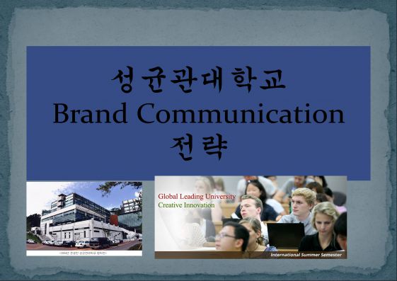 성균관대학교 브랜드 커뮤니케이션(Brand Communication)전략.PPT자료