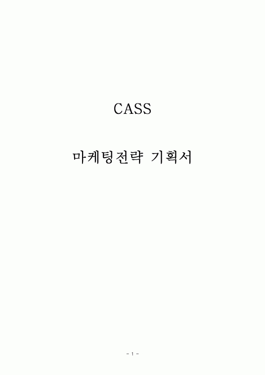 CASS 카스 신제품 마케팅 전략 기획(2030 여성타켓맥주)과 카스 신제품개 전략,마케팅전략제안 및 마케팅결과예상 레포트
