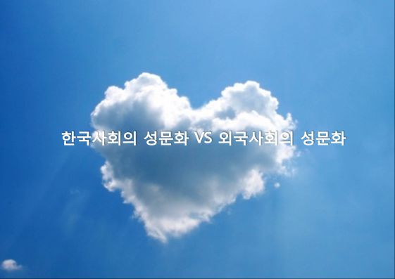 한국사회의 성문화 VS 외국사회의 성문화