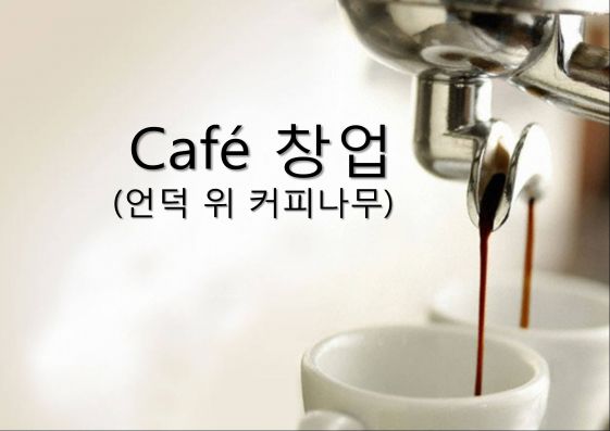 카페 Cafe 창업 (언덕 위 커피나무)