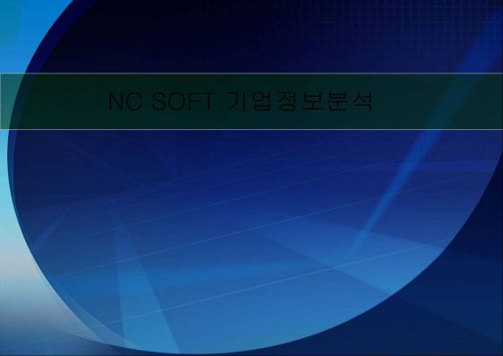NC SOFT(엔씨 소프트) 기업정보분석