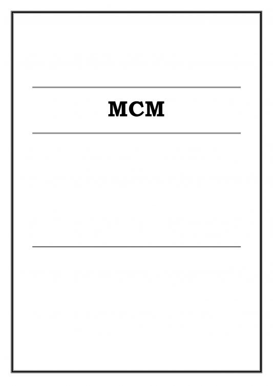 [기업분석] MCM 경영분석