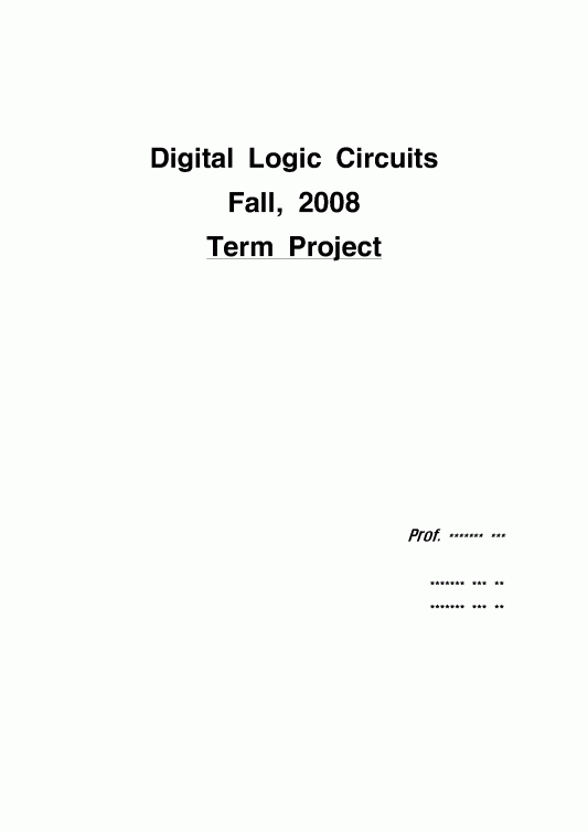 [Term Project] Digital Logic Circuits11