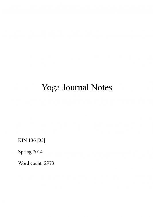 SFSU, KIN 136 : hatha yoga journal notes, instructor: S CAUGHLAN