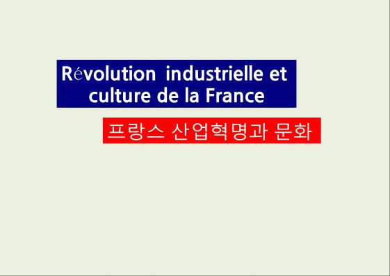 프랑스 산업혁명과 문화