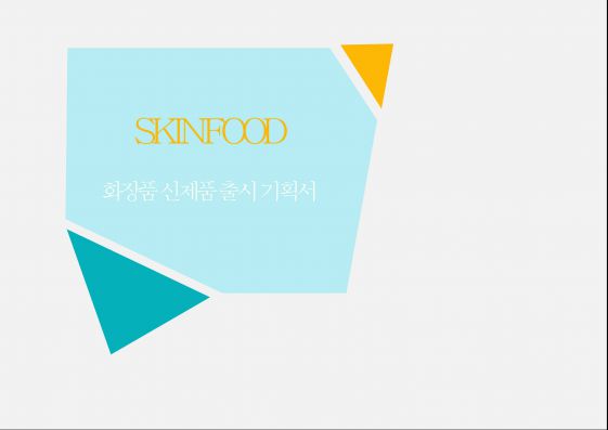 SKINFOOD 화장품 신제품 출시 기획서