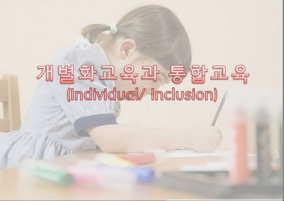 개별화교육과 통합교육 (Individual  Inclusion)