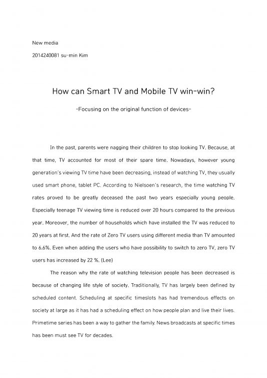 How can Smart TV and Mobile TV win-winfocusing on the original function of device