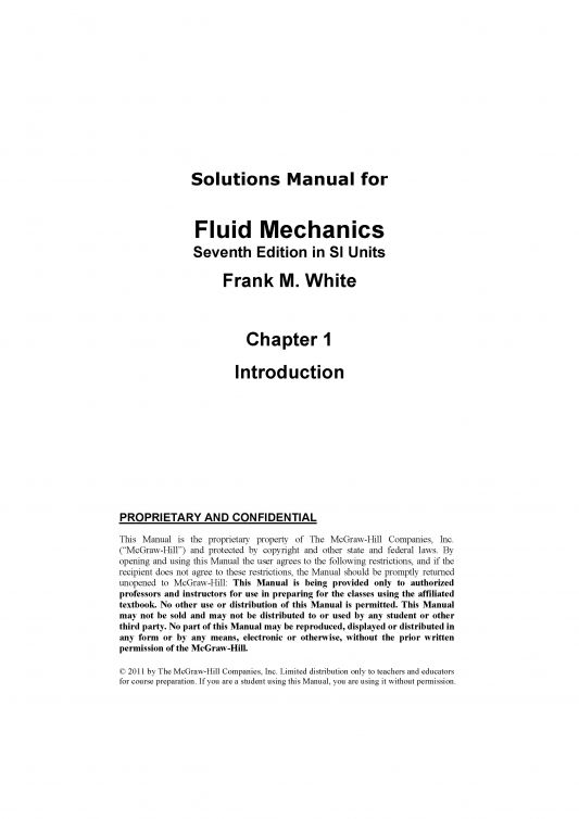 Fluid Mechanics-Frank M White Solution Ch1