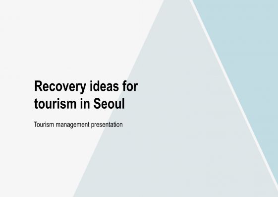 포스트코로나시대 서울 관광개발 아이디어 - 관광경영론